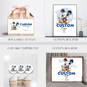 Editable and Printable Cute Mickey Watercolor Birthday Party Bundle ...