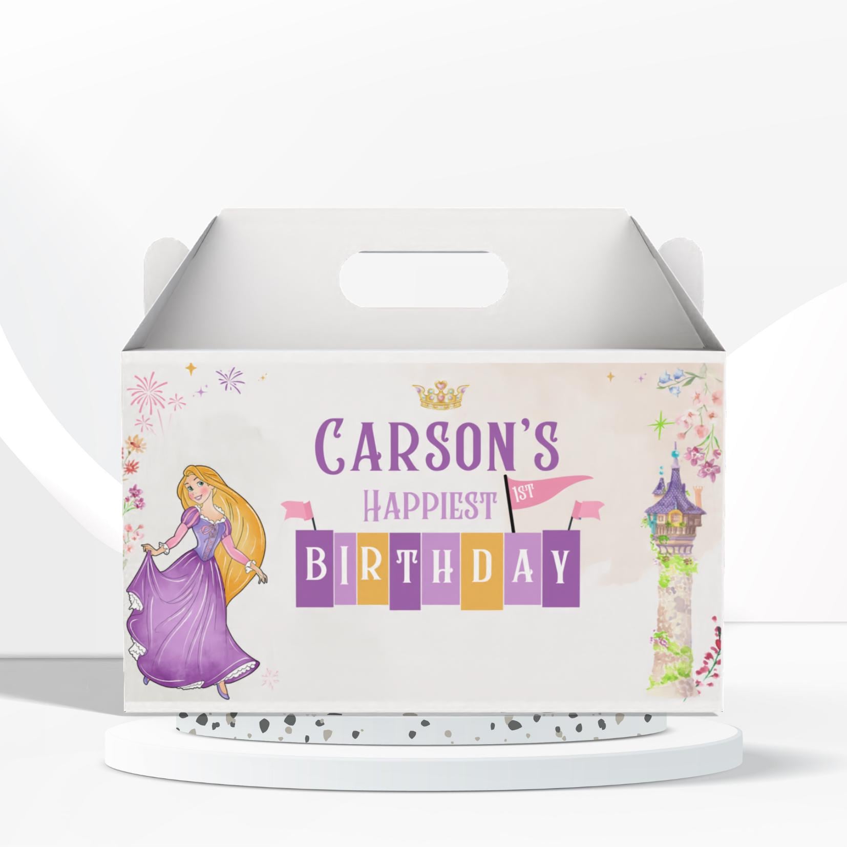 Editable Tangled Princess Birthday Box Label Template, Princess Tangled ...