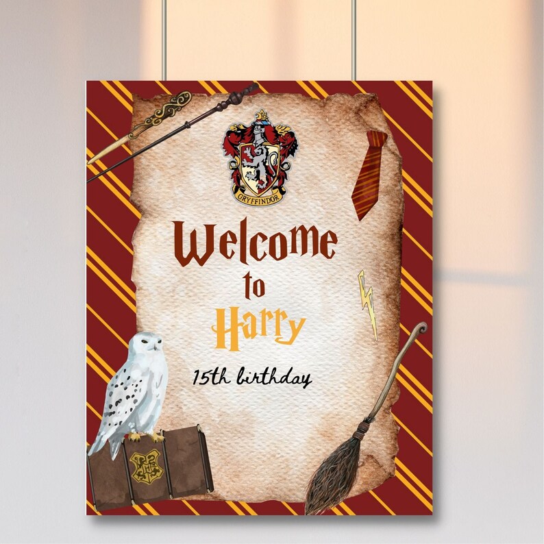 Editable Wizard Birthday Party Welcome Sign Template Magical | Etsy