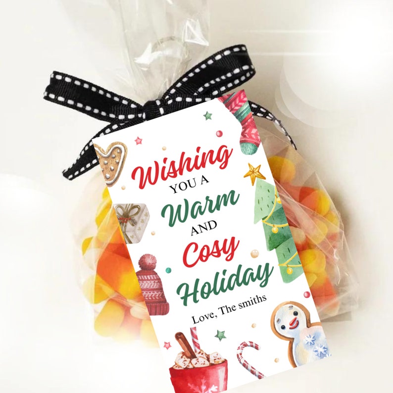 Editable and Printable Christmas Tag Template, Wishing You a Merry ...
