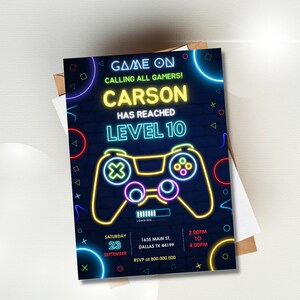 Editable Video Game Invitation, Gamer Party Invitation, Video Game ...