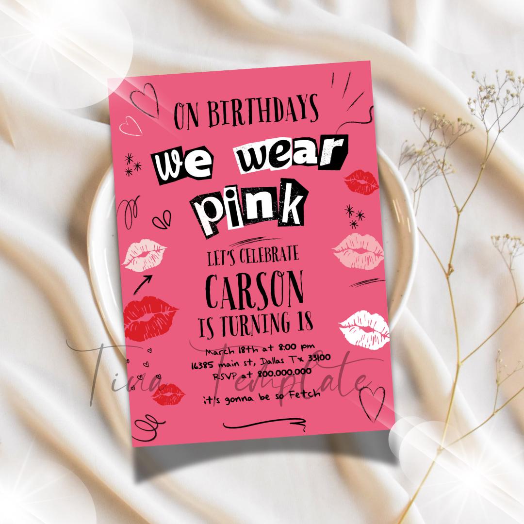 Editable Mean Girls Inspired Birthday Party Invitation Template, Burn ...
