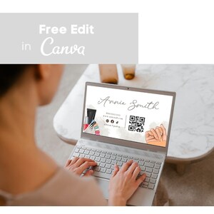 Editable and Printable Nail Tech Business Card Template With QR Code ...