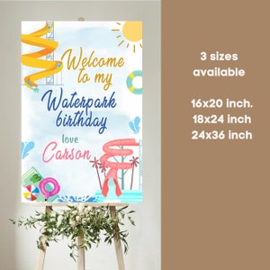 Editable and Printable Waterpark Party Welcome Sign Template ...