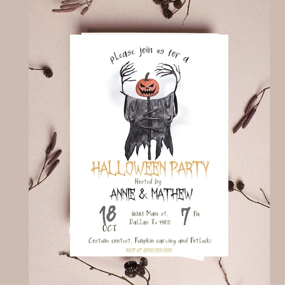 Editable and Printable Halloween Party Invitation Template - Etsy