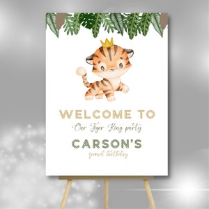 Editable and Printable Our Little Tiger Birthday Welcome Sign, Tiger ...