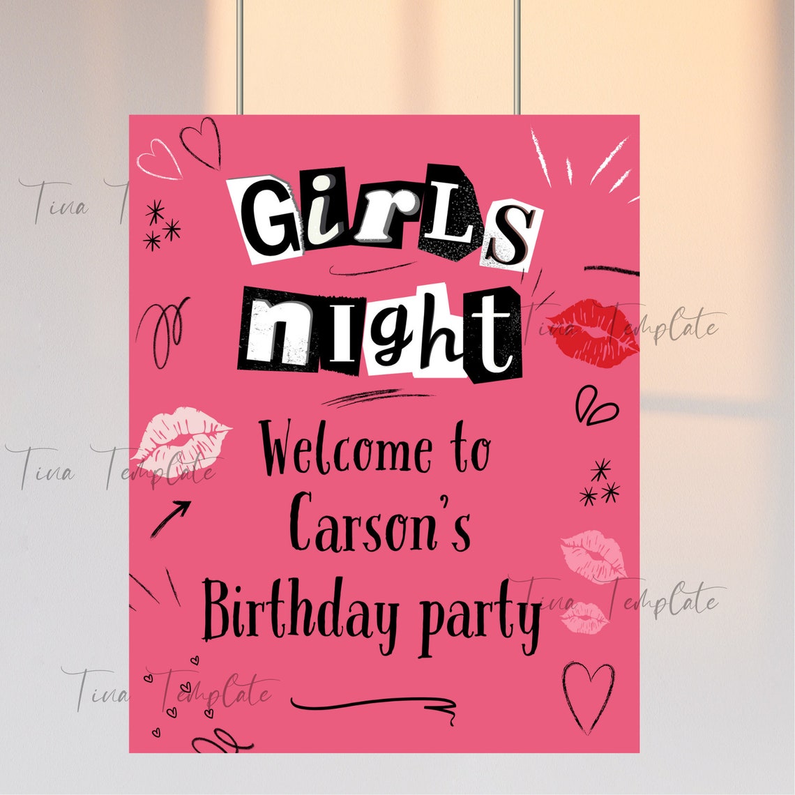 Editable Mean Girls Inspired Welcome Sign Birthday Template, Burn Book ...