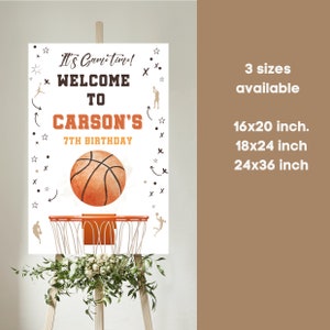 Editable and Printable Basketball Birthday Party Sign Template ...