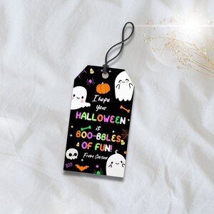 Editable and Printable Cute Ghost Halloween Gift Tag Template, Happy ...