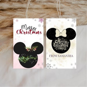 Editable and Printable Minni and Mickey Christmas Gift Tags Template ...
