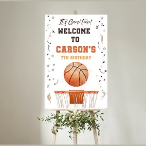 Editable and Printable Basketball Birthday Party Sign Template ...