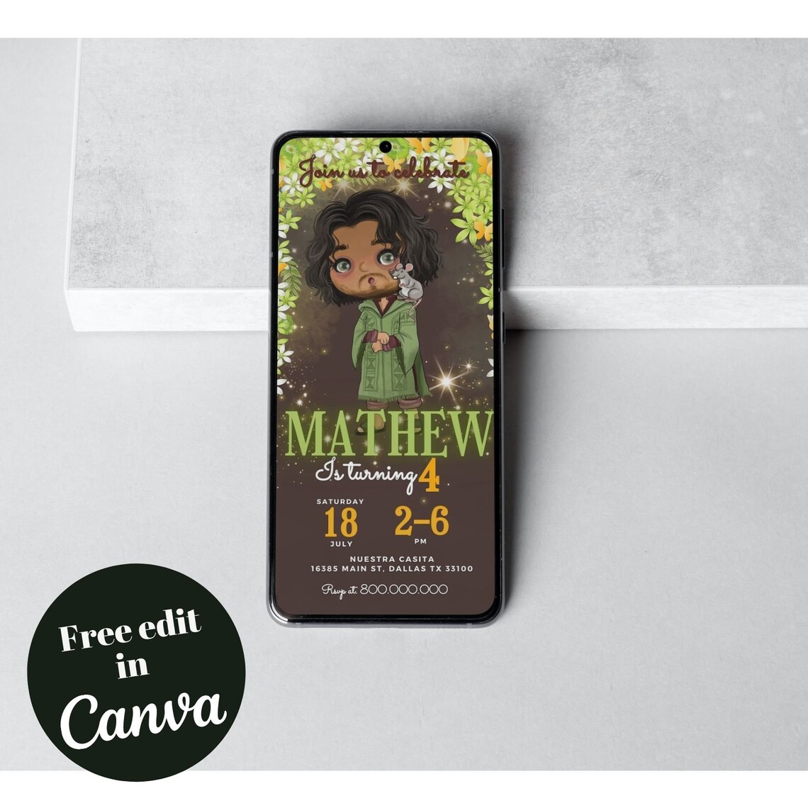 Mobile Bruno Encanto Birthday Party Invitation Editable | Etsy