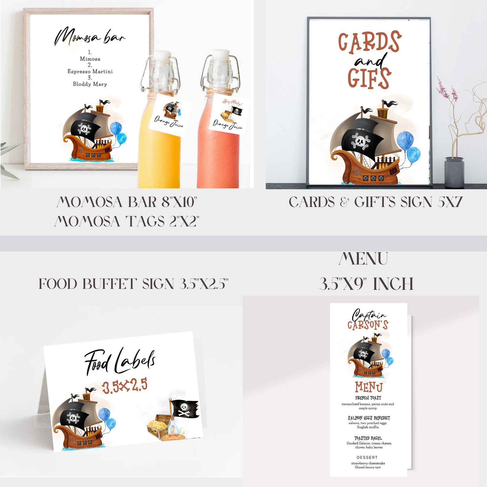 Editable and Printable Pirate Birthday Bundle Template, Pirate Party ...