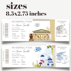 Printable and Editable Athens Greece Surprise Boarding Pass Ticket ...
