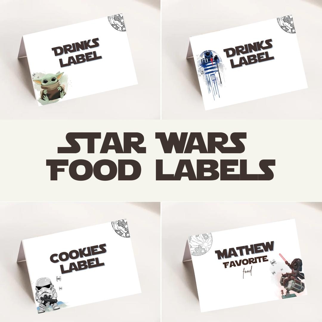 Editable and Printable Star War Food Labels Template, Star War Party ...