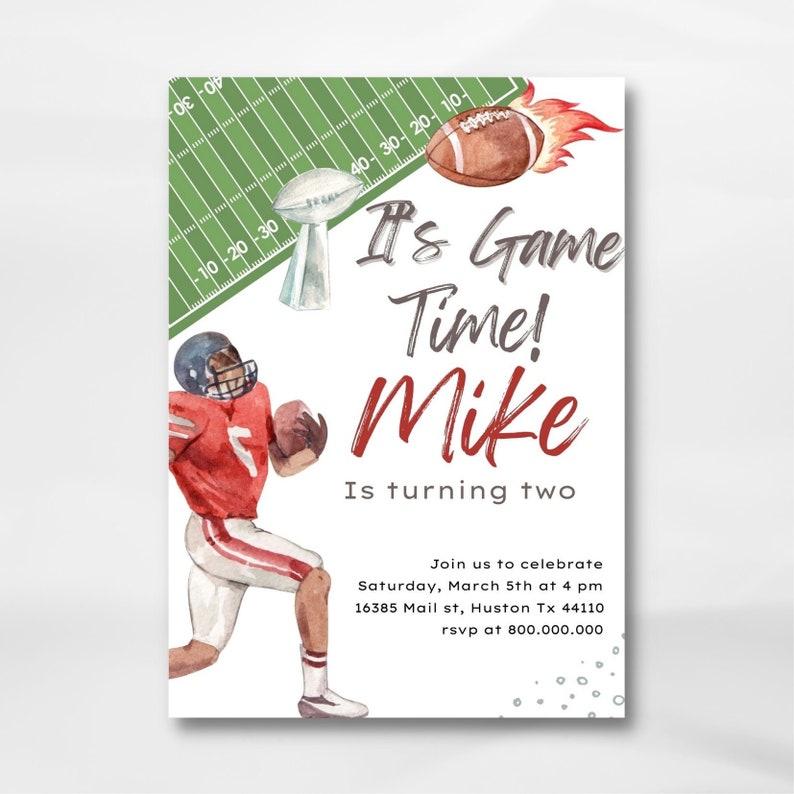 Its Game Time Football Birthday Boy Printable and Mobile - Etsy