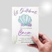 Editable and Printable Girl Sea Shell Birthday Party Invitation ...