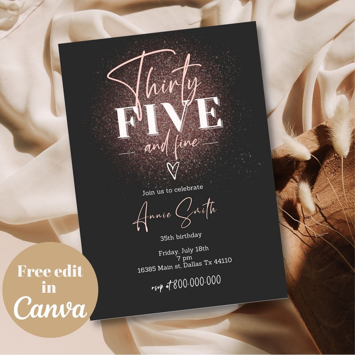 Mobile and Printable Thirty Five and Fine Women Birthday Party ...