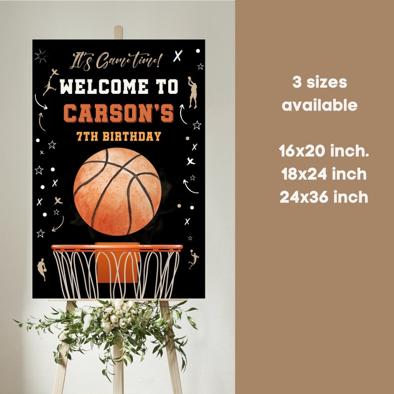 Editable and Printable Basketball Birthday Party Sign - Etsy