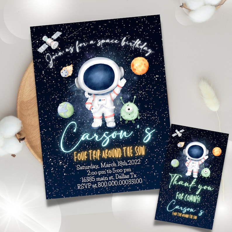 Editable and Printable Outer Space Kid Birthday Invitation - Etsy