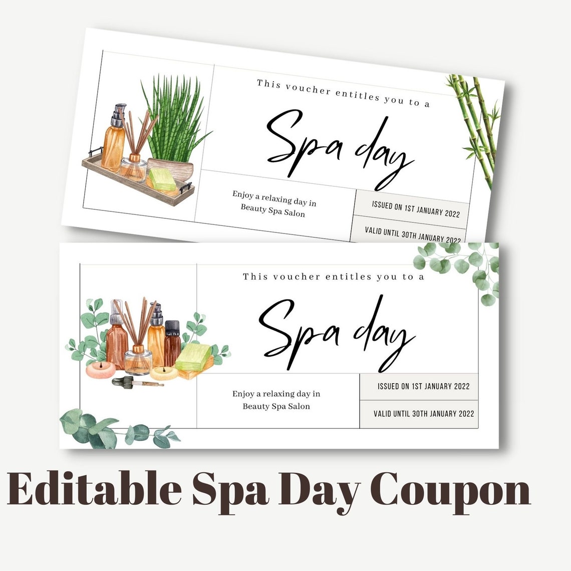 Editable Spa Day Coupon Template Printable Coupon Gift Idea | Etsy