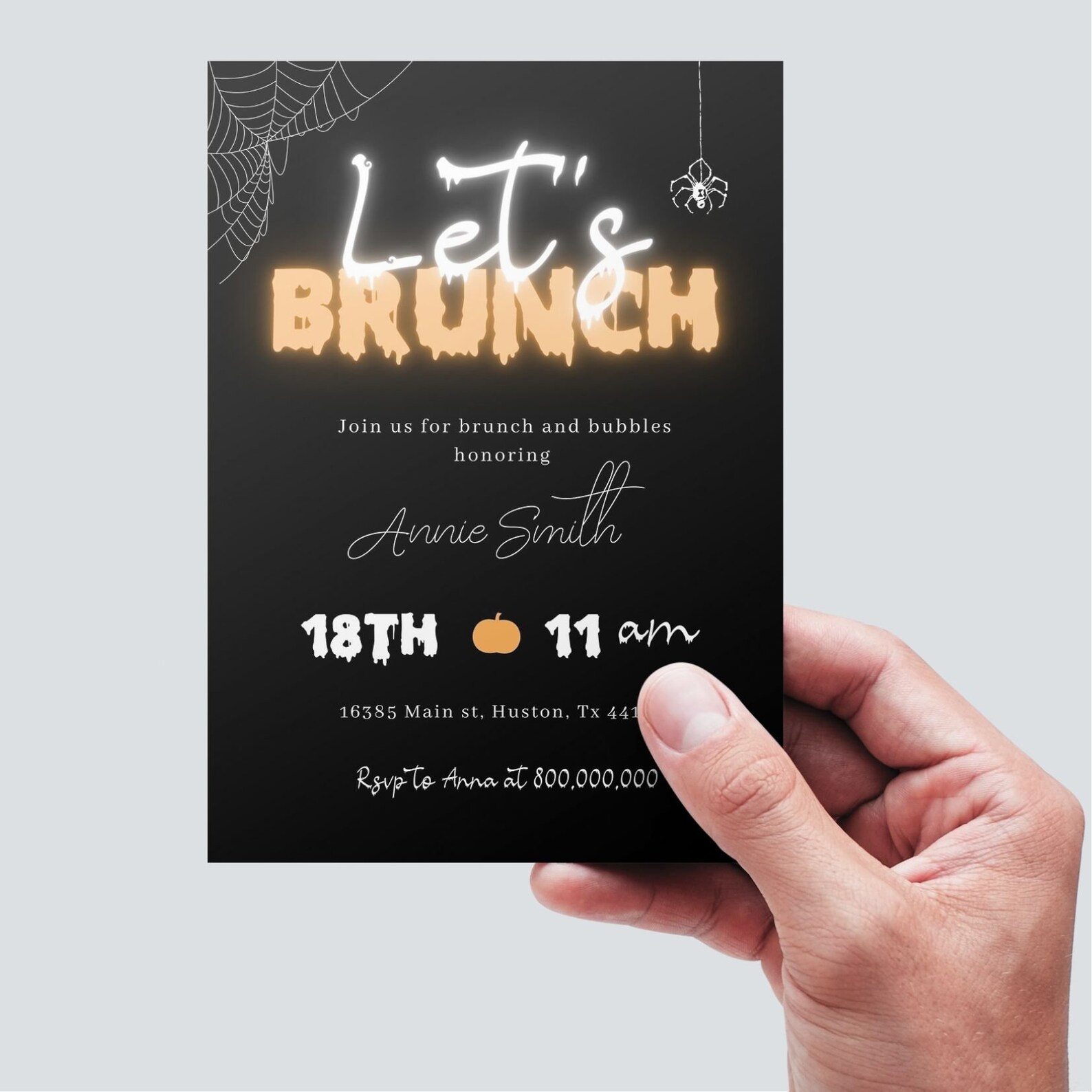 Editable and Printable Halloween Brunch Invitation Template - Etsy