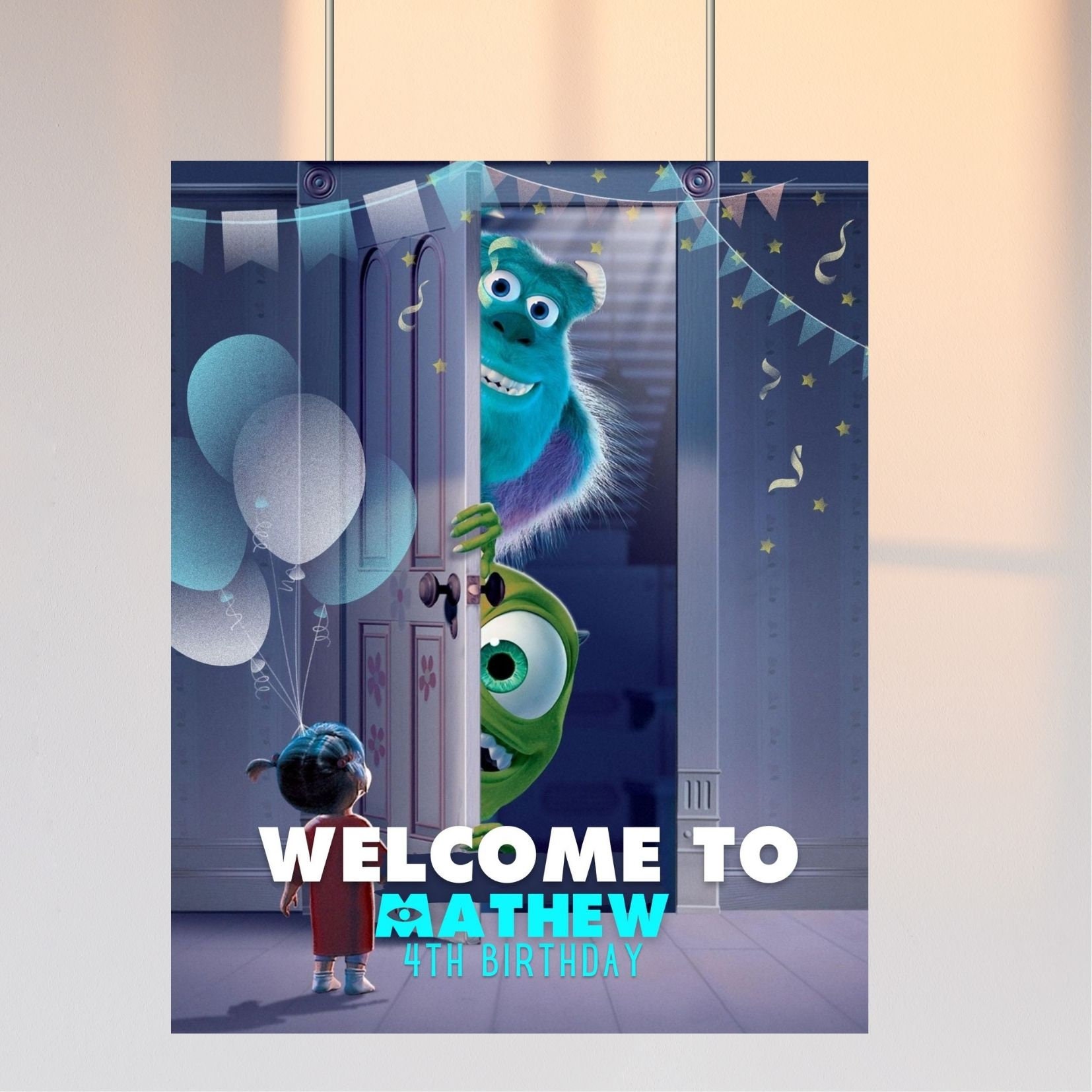 Printable Monsters Kid Birthday Welcome Sign Editable - Etsy
