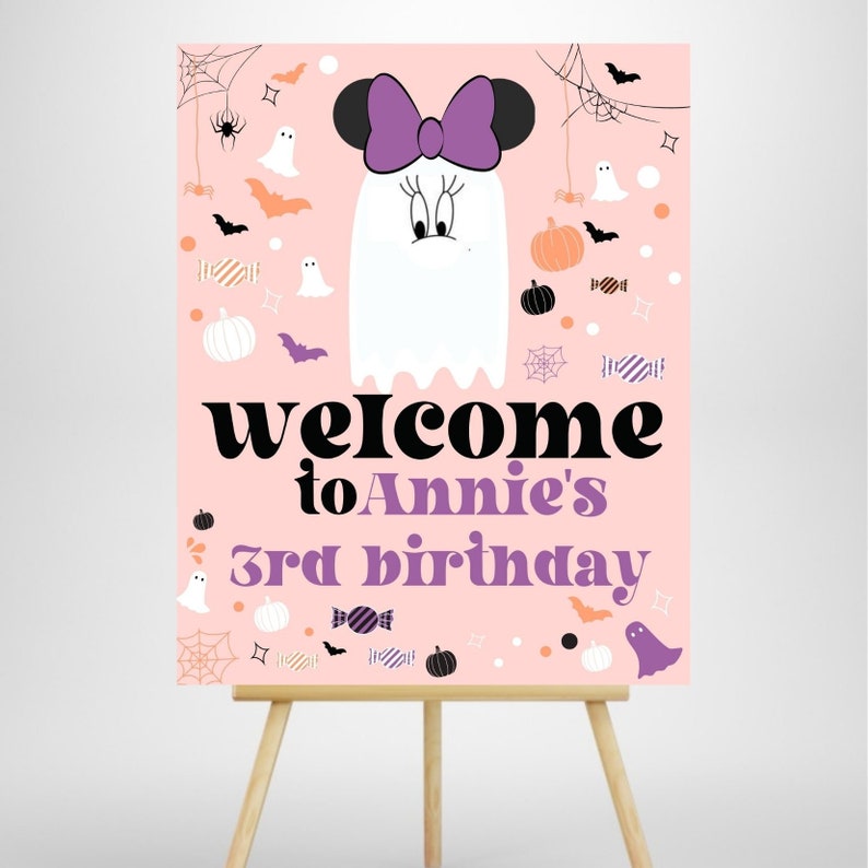 Editable and Printable Spooky Season Minni Head Halloween Birthday ...