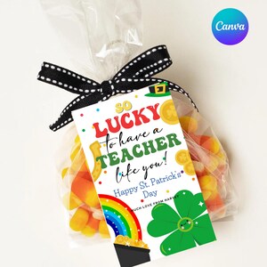 Editable St. Patrick's Day Teacher Appreciation Gift Tag Template, so ...