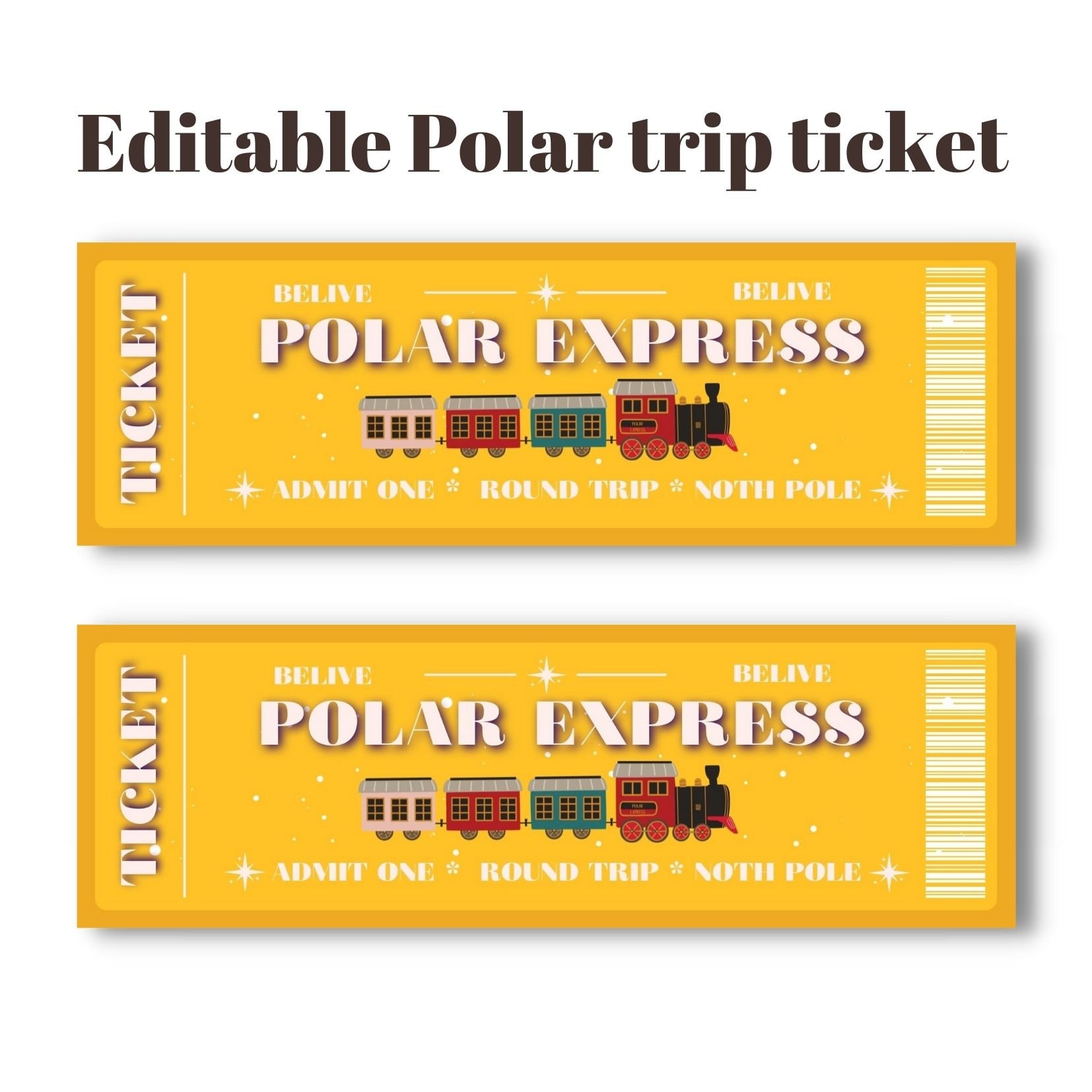 Polar Express Tickets Printable North Polar Express Ticket - Etsy