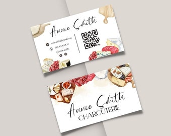 Editable Charcuterie Business Card Design Template, Cheese Board ...