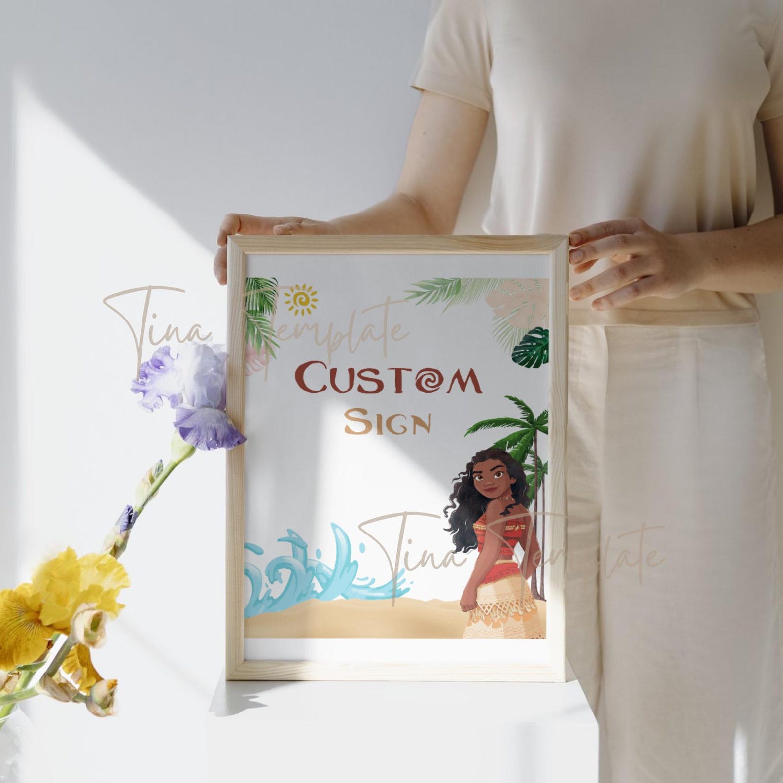 Printable and Editable Moana 2 Sign Template, Moana 2 8x10 Bundle Party ...