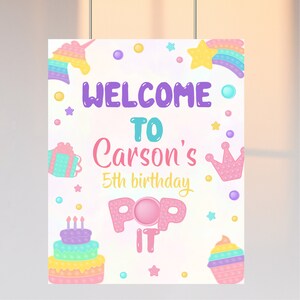 Editable and Printable Pop It Welcome Sign Birthday Template, Pop It ...
