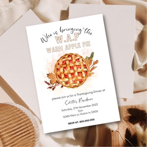 Printable and Editable Who's Bringing WAP Dinner Invitation Template ...