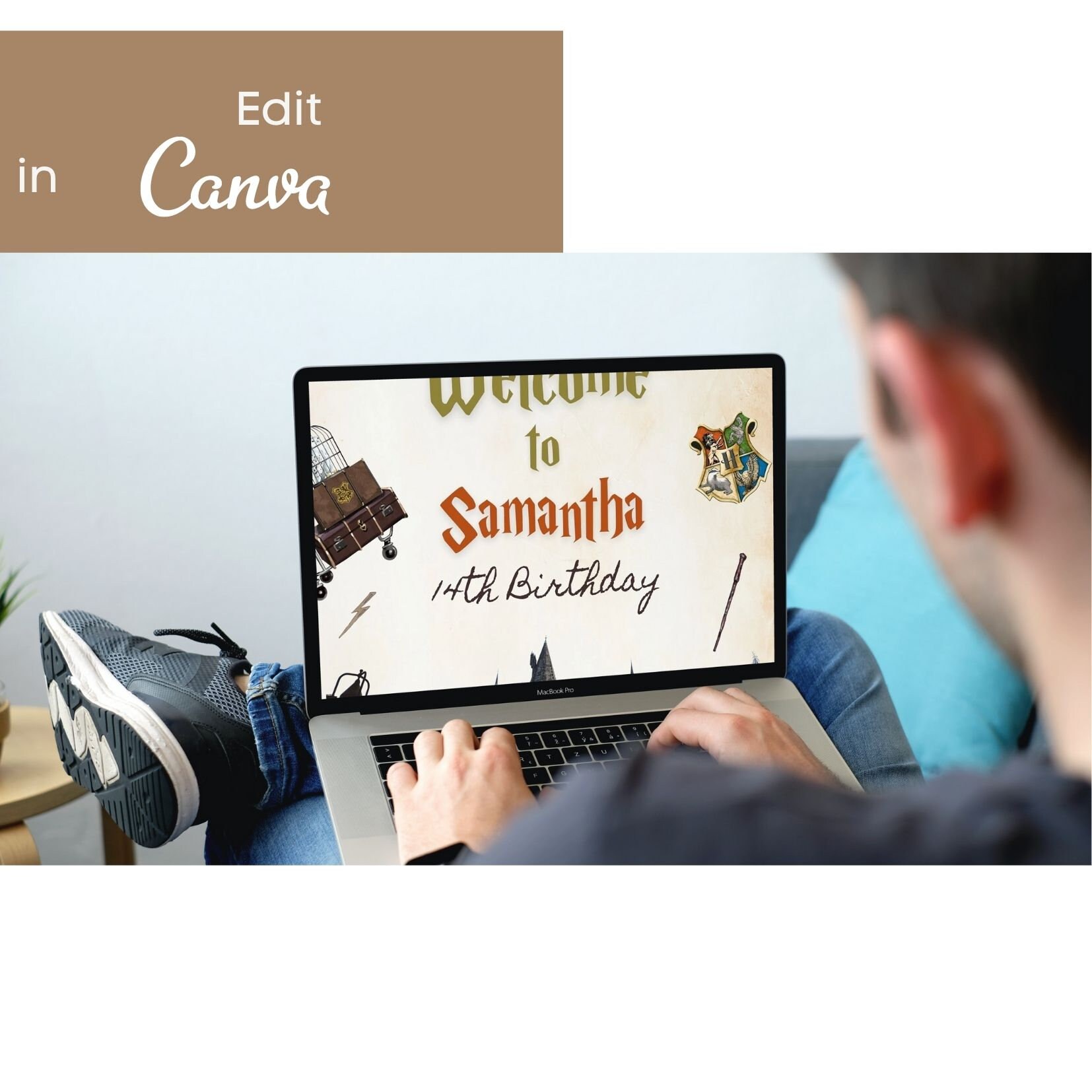 Editable Wizard Birthday Party Welcome Sign Template Magical - Etsy