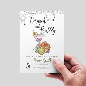 Editable Halloween Brunch and Bubbly Invitation Template, Let’s Brunch ...