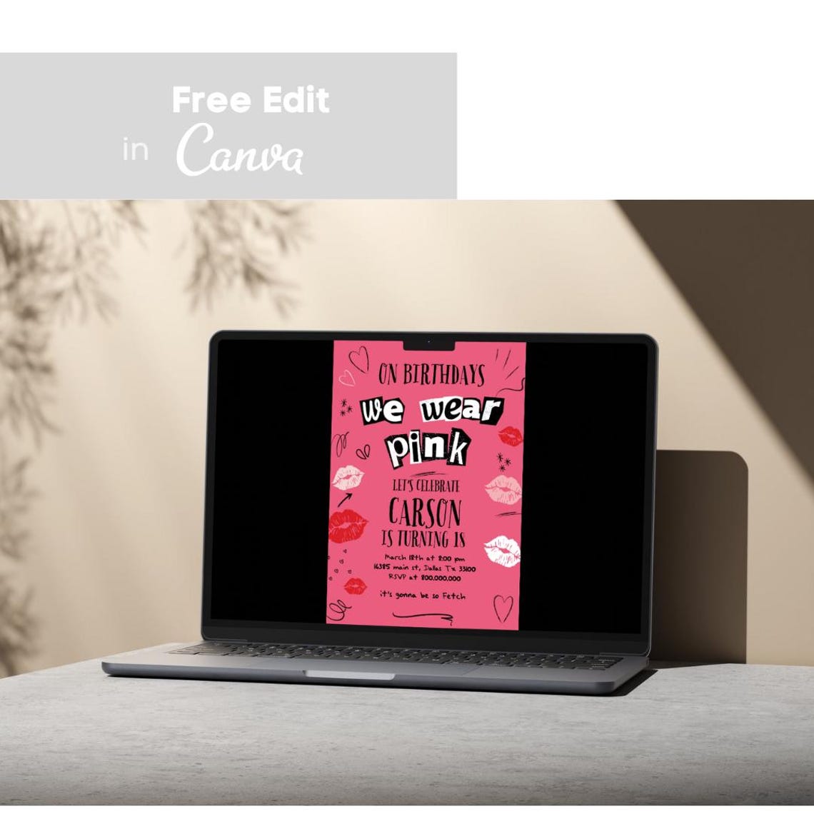 Editable Mean Girls Inspired Birthday Party Invitation Template, Burn ...