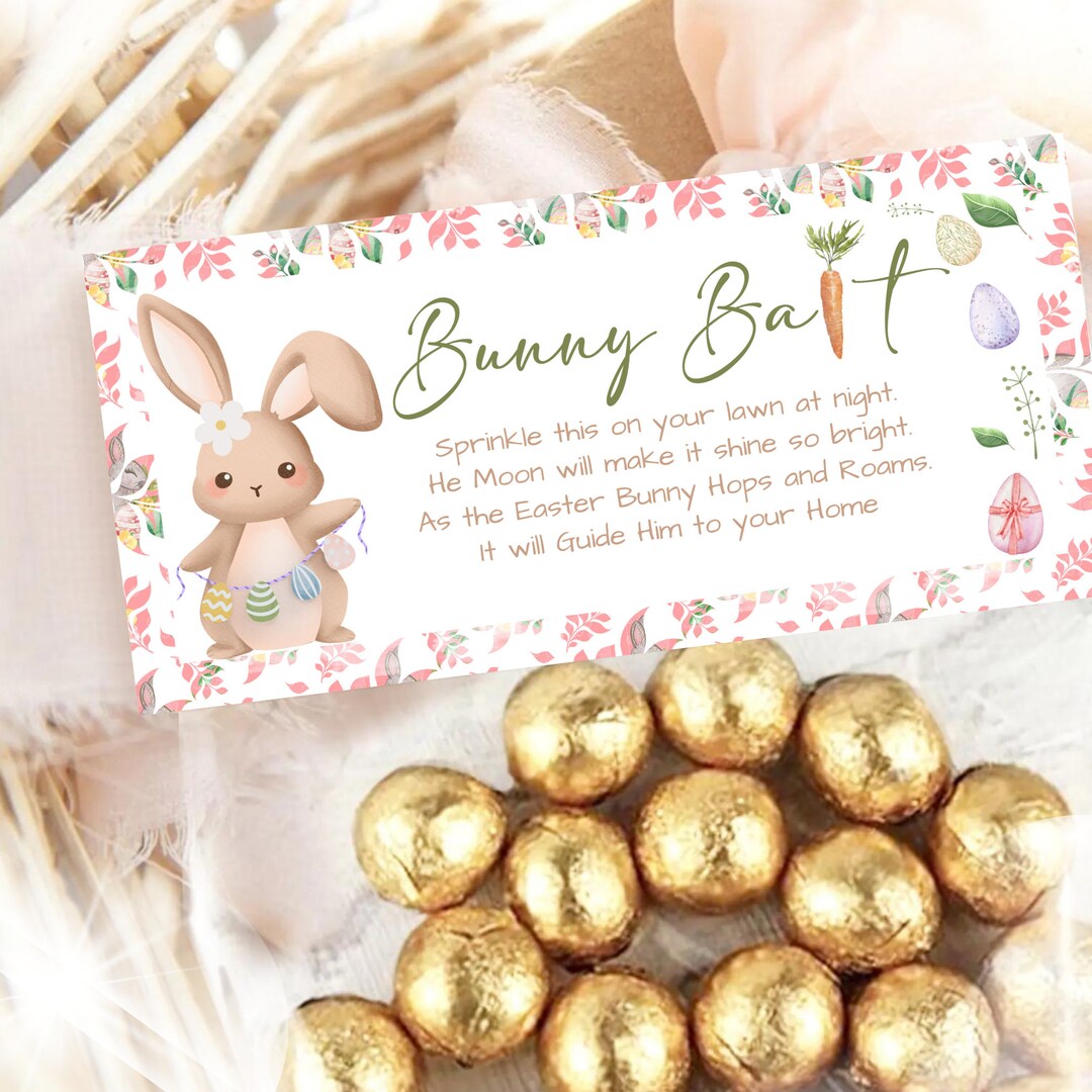Editable Easter Bunny Bait Treat Bag Toppers, Easter Favor Bag, Easter ...