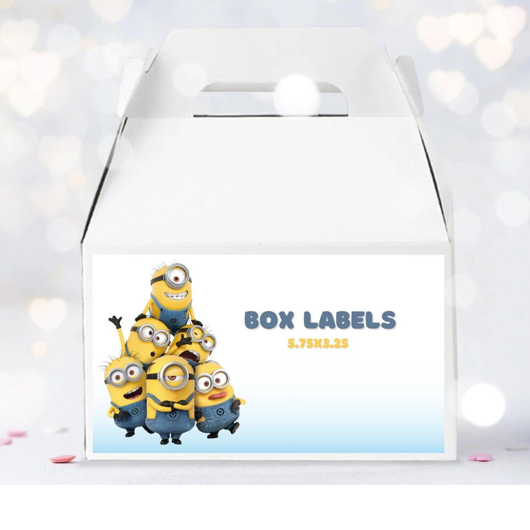 Printable Minion Birthday Gable Box Label, Birthday Party Gable Box ...