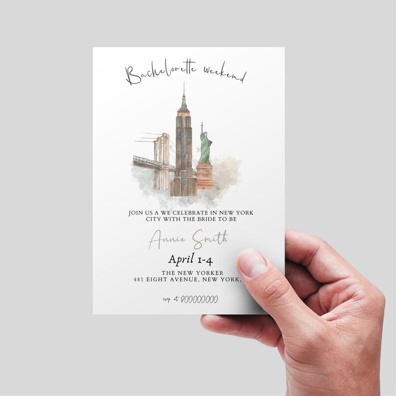 New York City Bachelorette Party Invitation, New York City Bachelorette ...