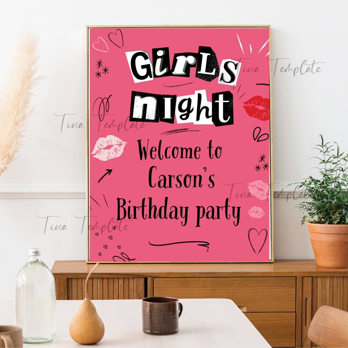 Editable Mean Girls Inspired Welcome Sign Birthday Template, Burn Book ...