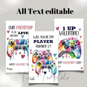 Editable Gamer Valentine Gift Tag Template, Gamer Valentine Cards ...