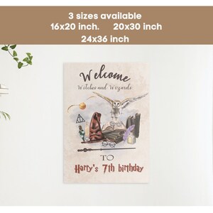 Editable Wizard Birthday Party Welcome Sign, Magical Kid Birthday Party ...