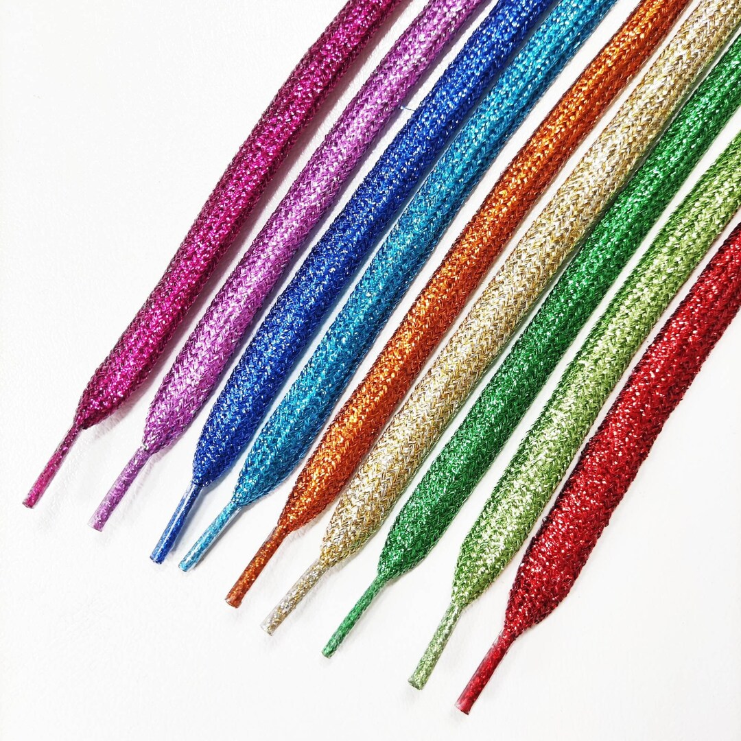 Glitter Strings Shoelaces Flat Sparkle Shoe Strings Sport - Etsy