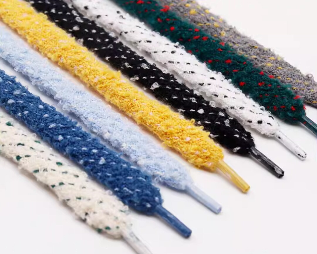 Fuzzy Cozy Strings Shoelaces, Casual Shoes Color Athletic Sport ...