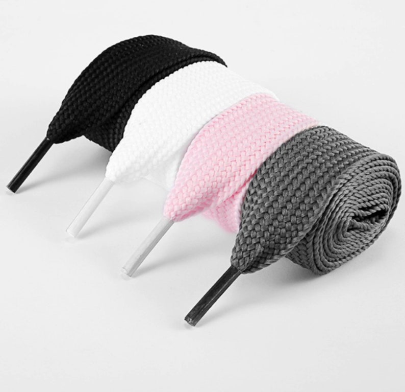 White Wide Sneaker Shoelaces 2.5 Cm Thick Flat Shoe - Etsy