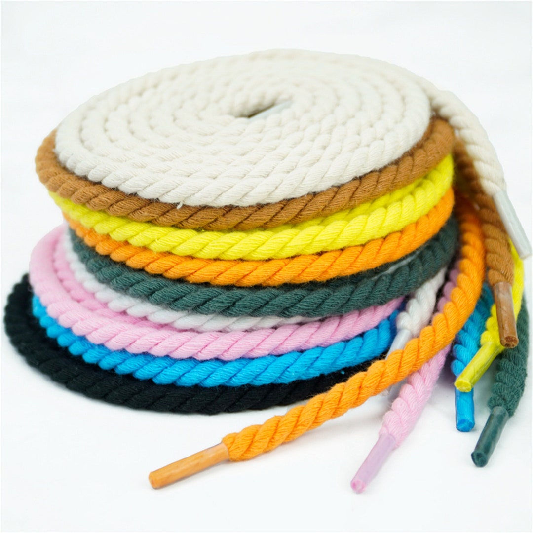 12 Colors Thick Rope Cotton Strings Shoelaces Funny DIY Low - Etsy