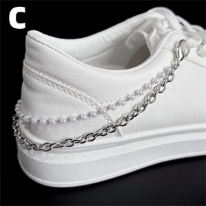 Fashion Punk Wind Shoe Charms, Metal Sliver Shoe Tags, Pearl Double ...