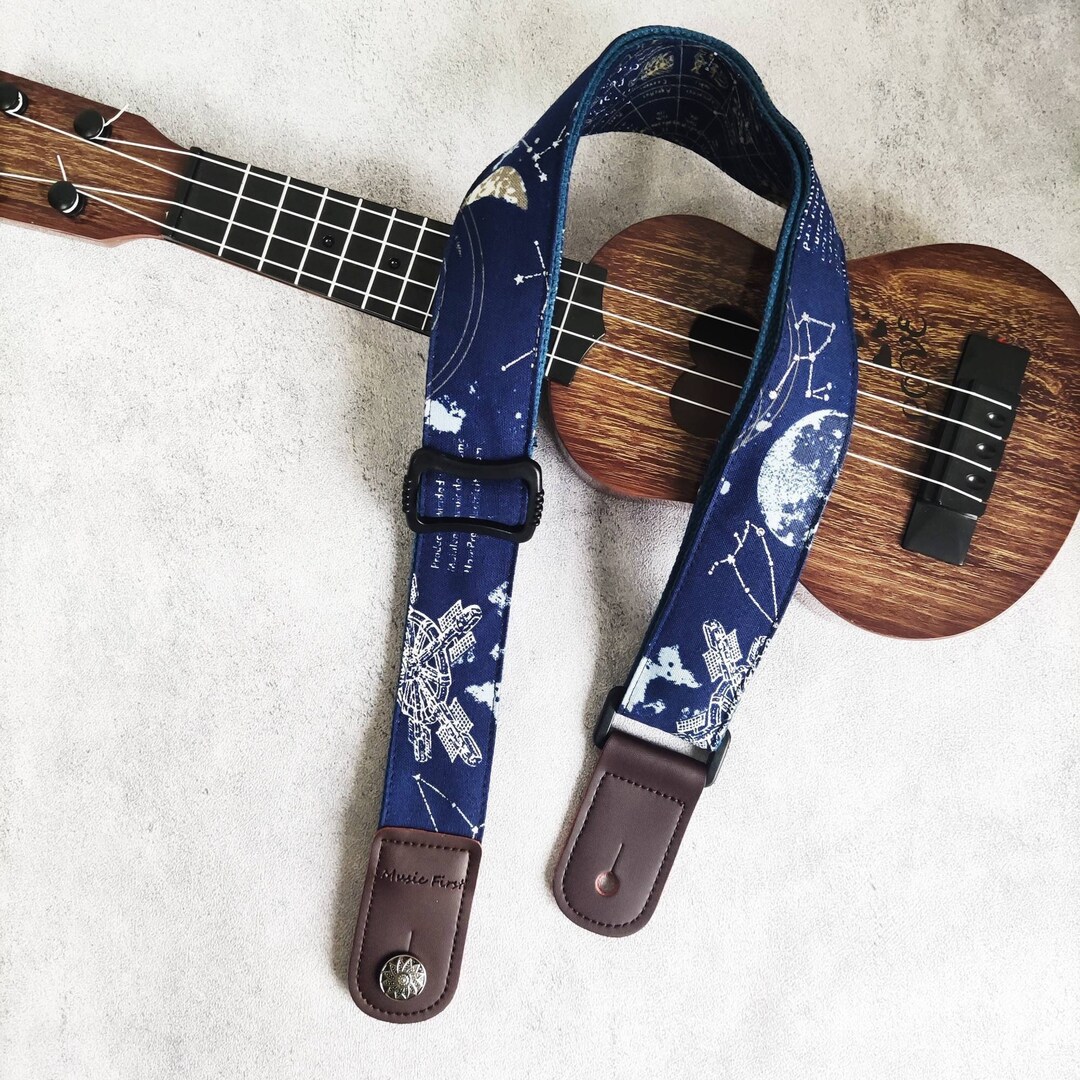 Blue Space Embroidery Ukulele Strap Handmade Adjustable - Etsy