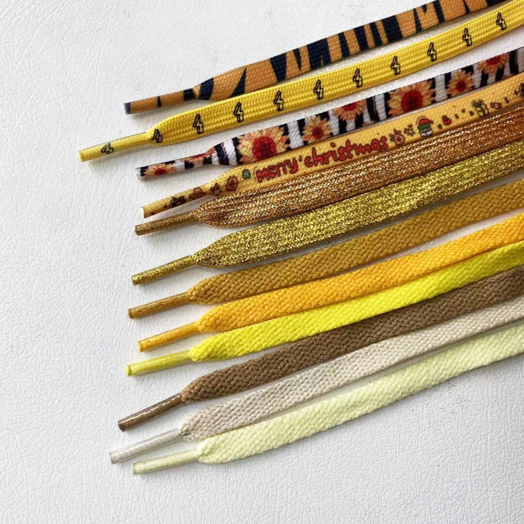 Lemon Yellow Shoelaces Orange Sneaker Shoe Strings Mustard - Etsy UK